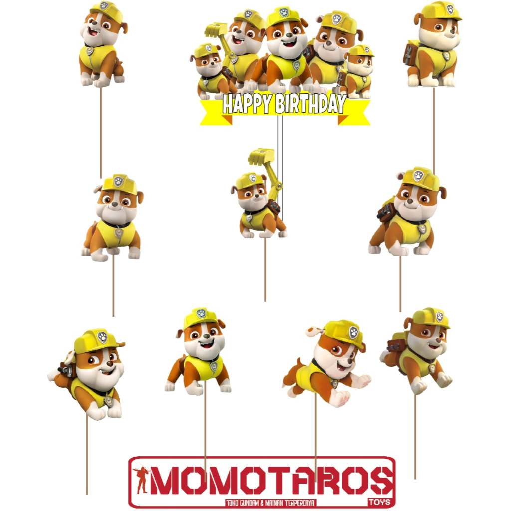Rubble solo paw patrol cake Topper contains 10 pcs | Shopee Singapore