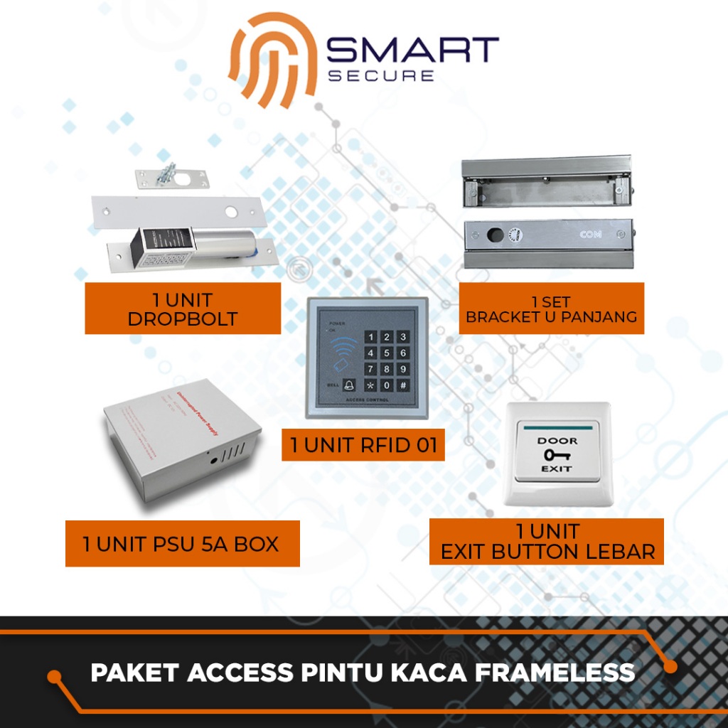 Smart SECURE RFID Dropbolt Glass Door Access Package PSU Box Access Control Package | Shopee ...