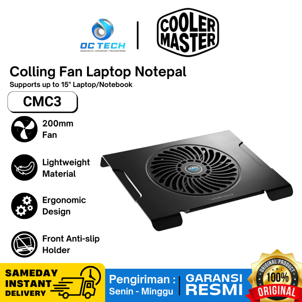 Cooler MASTER NOTEPAL CMC3 SILENT FAN LAPTOP COOLING PAD LAPTOP COOLER ...
