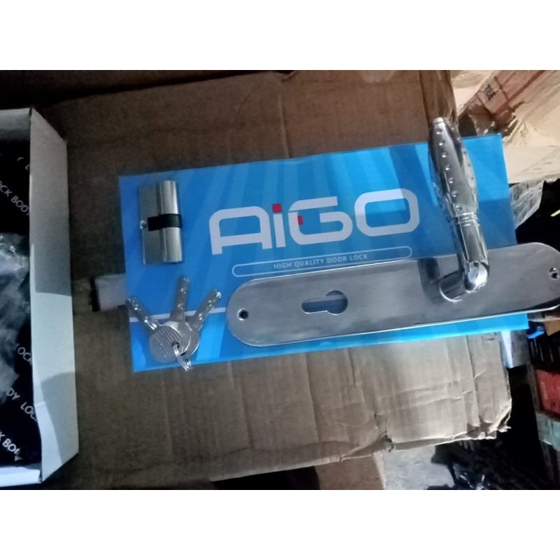 Large door Handle set, large door lock, AIGO/, house door lock | Shopee ...
