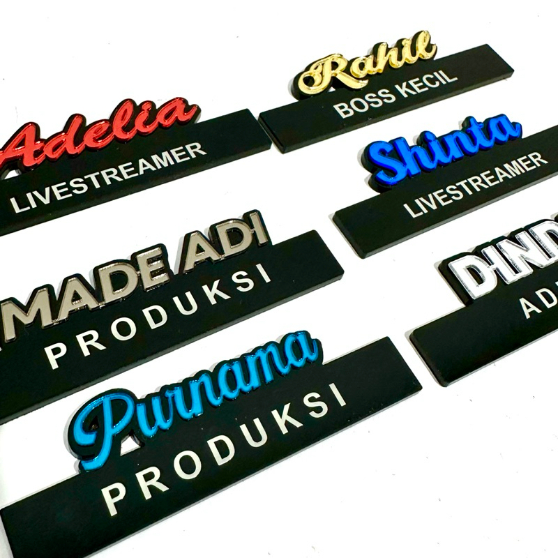 Embossed letter Name Tag / Acrylic Name Tag / Embossed letter | Shopee ...