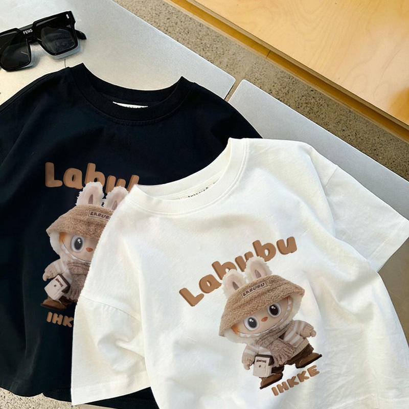 PUTIH Rdgf White Boys' T-shirt THE MONSTERS Labubu Cartoon statue ...