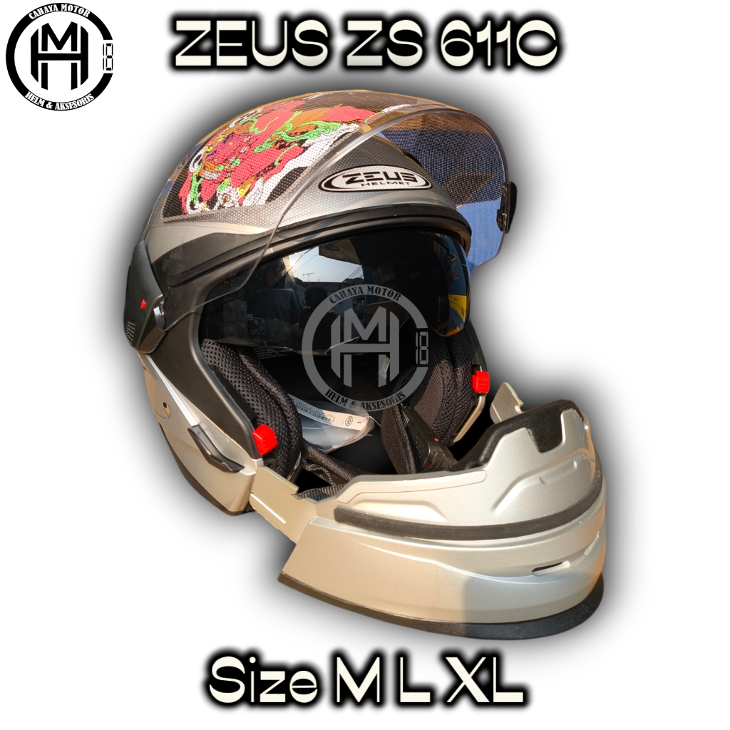 Zeus Helmet 611C | 611-c SOLID ORIGINAL MODULAR | Half FACE | Full FACE ...