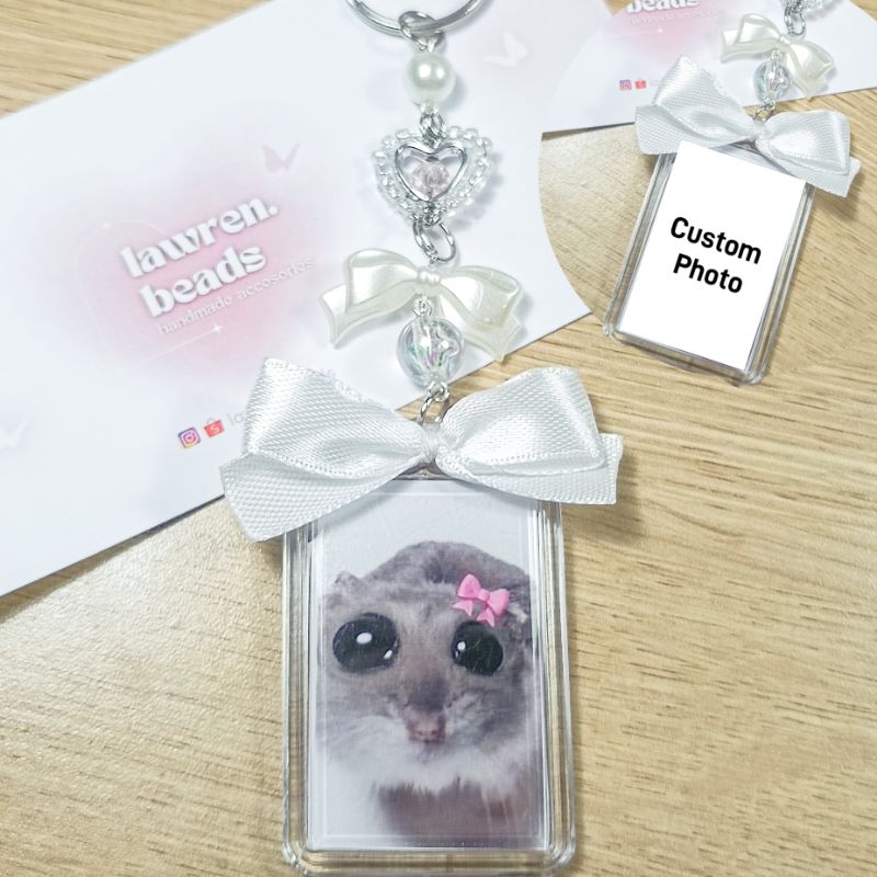 keychain - custom insert photo keychain, cute meme keyring | Shopee ...