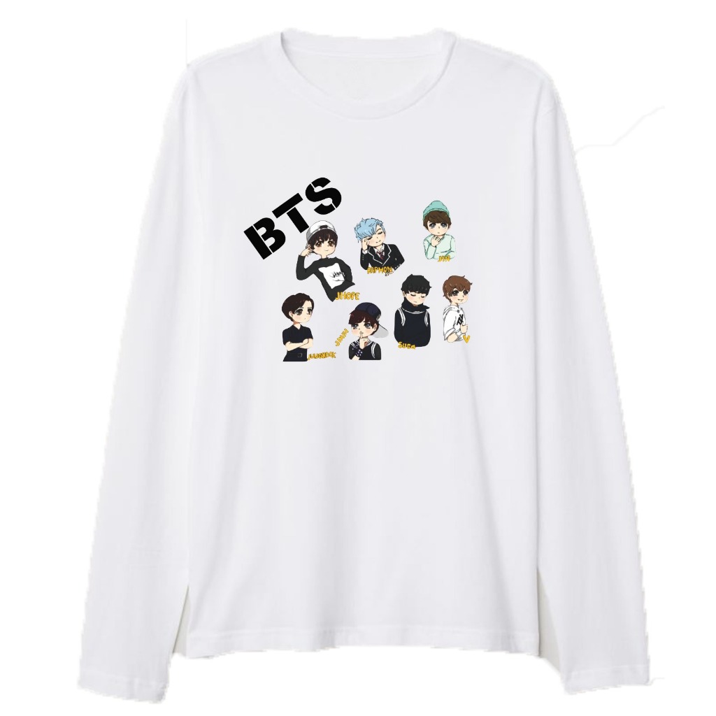 Bangtan OT7 BTS Cartoon 7 member Bangtan long sleeve t-shirt Front ...