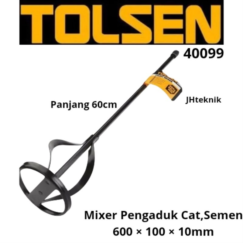 JHTeknik Paint Mixer Handle, Cement 60cm TOLSEN 40099/Paint Mixer (Hex ...