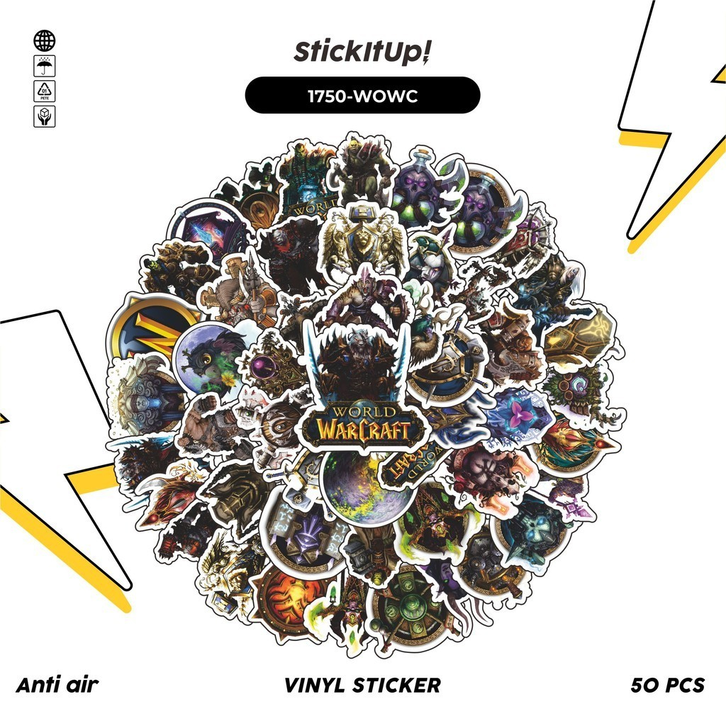 HP 50 Pcs Sticker Pack WORLD OF WARCRAFT Cute Aesthetic Vinyl ...