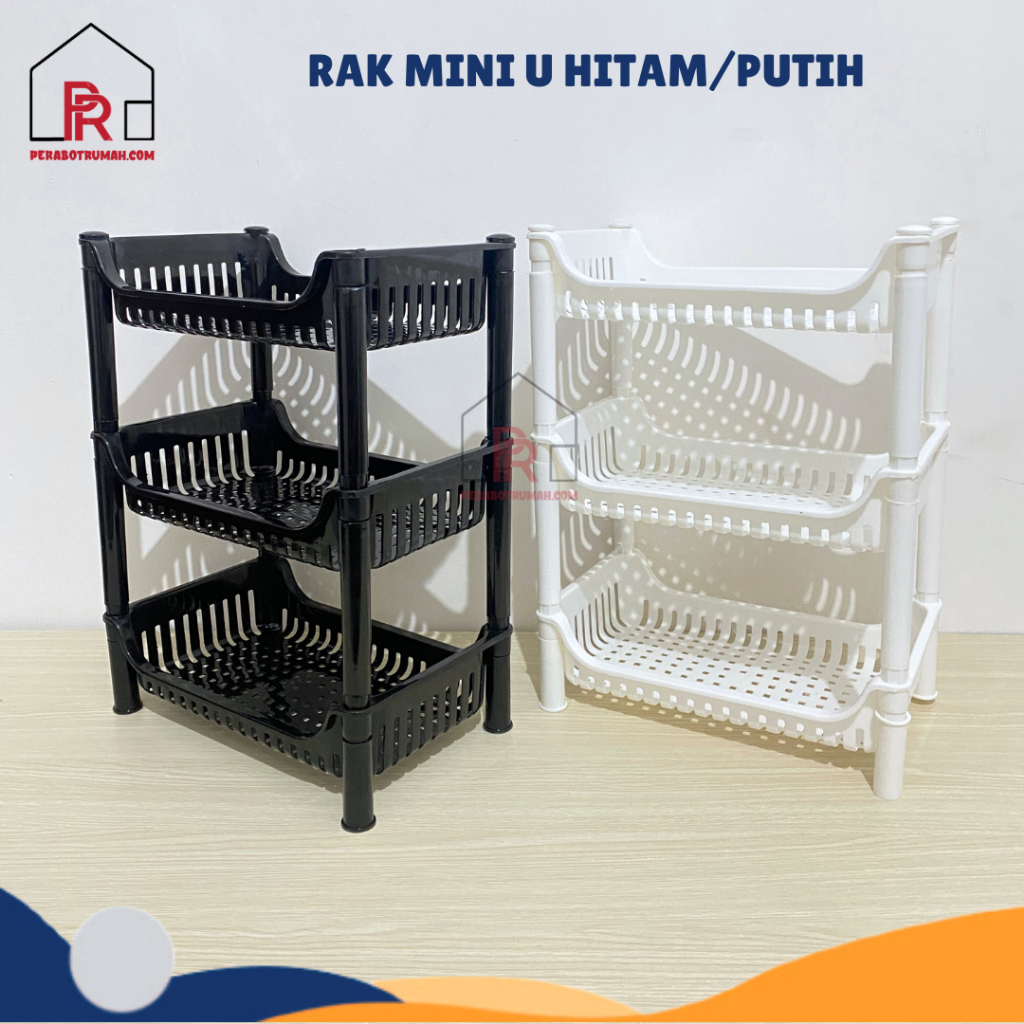 PUTIH HITAM Black and White Mini Shelf / 3 Stacking Shelf / Aesthetic ...
