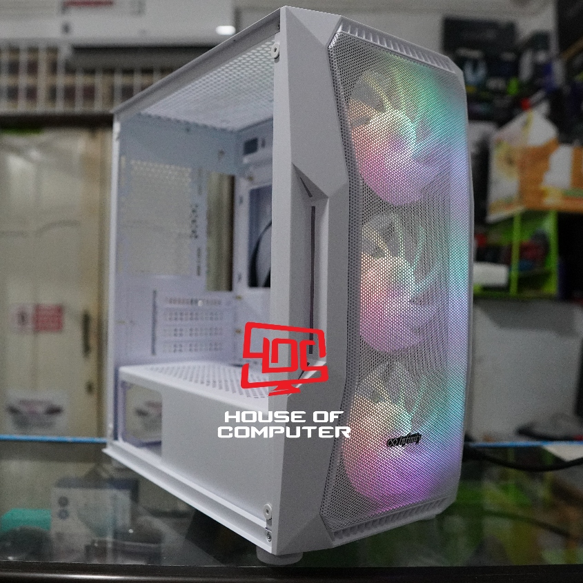 INFINITY PC CASE POSEIDON V2 M-ATX TEMPERED GLASS 3 FAN RGB - WHITE ...