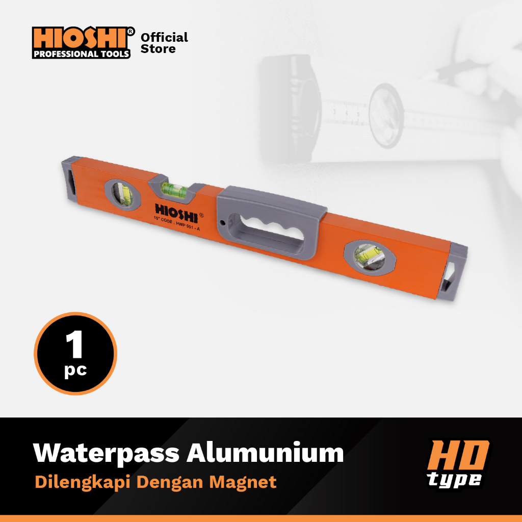 Hioshi /HWP001B /Waterpass Aluminum/Ruler/Spirit Level/Magnet/24 Inch ...