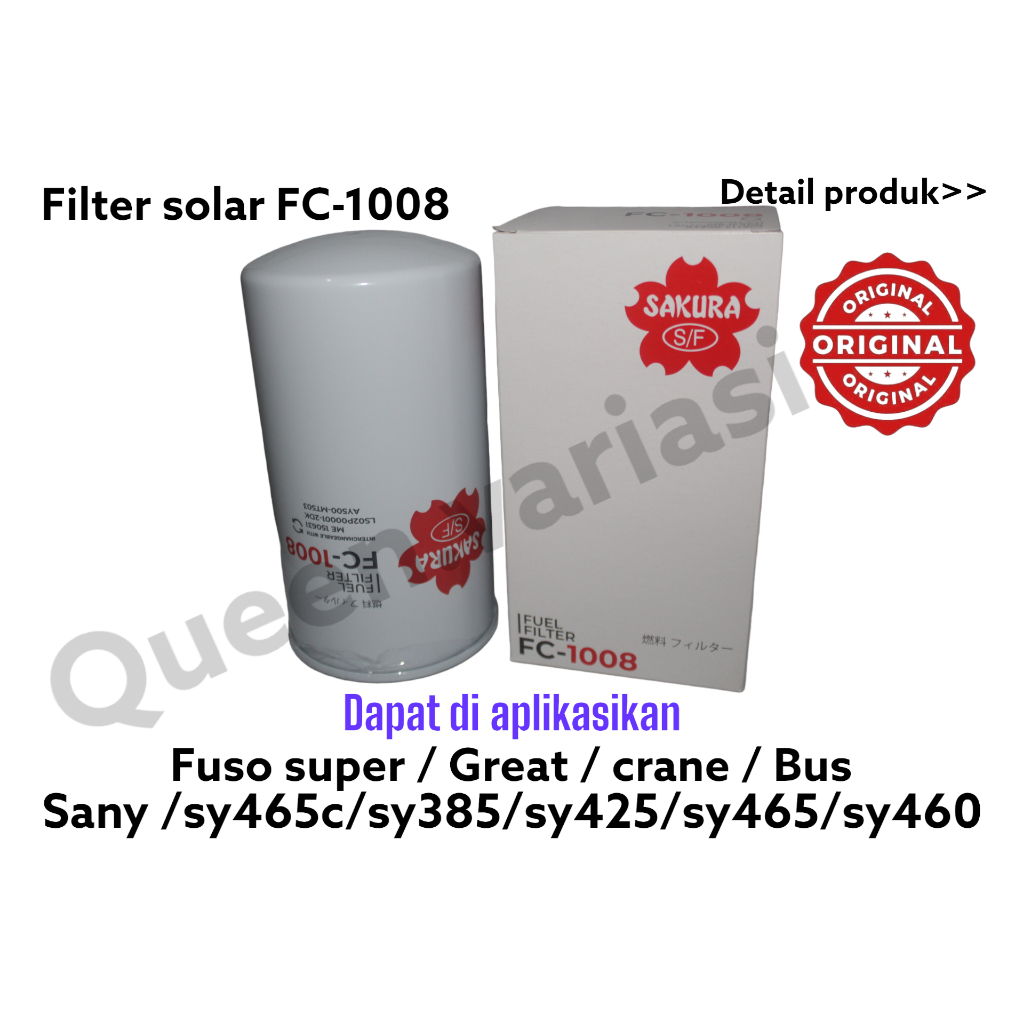 Fuso SOLAR FILTER SUPER/GREAT/CRANE/BUS/ISUZU SANY FC-1008 | Shopee ...