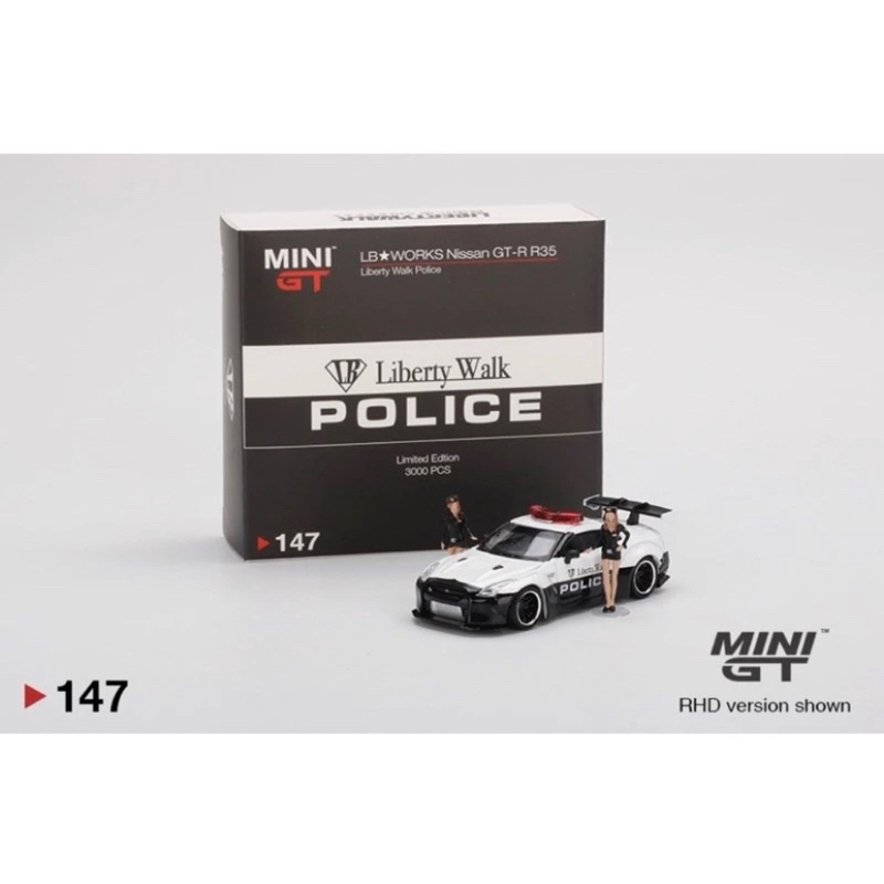 Mini GT No 147 LBWK Nissan GTR R35 Police Limited Edition | Shopee ...