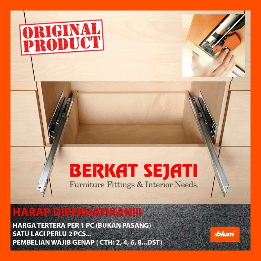 BLUM Tandem Drawer Rail 30 cm 30cm Single Ext Slowmotion Slow Soft ...