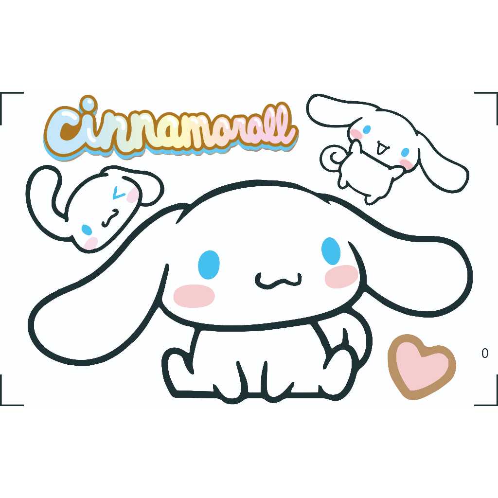 CINNAMOROLL Wall Sticker size 28 - 45 cm vinyl white Graftac waterproof ...