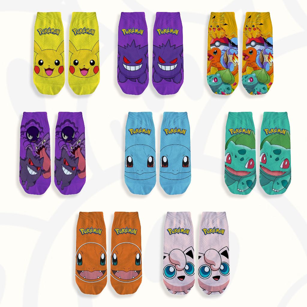 MATA This IS PEMO - Adult Full Print Short Ankle Socks // POKEMON ...