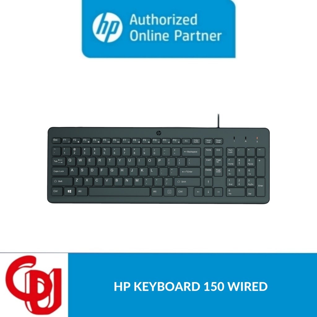 Hp Keyboard 150 Wired Keyboard Slim Design New Official Guarantee ...