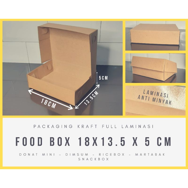 Mini KRAFT LAMINATED DONUT BOX DIMSUM BOX NOODLE BOX FOOD BOX | Shopee ...