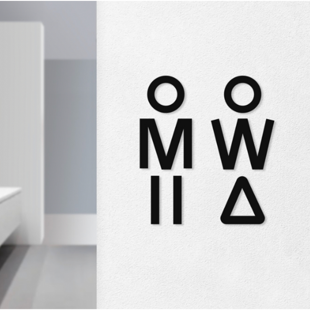 Sign Toilet Acrylic Signage Restroom Icon Sticker Acrylic Label Logo ...