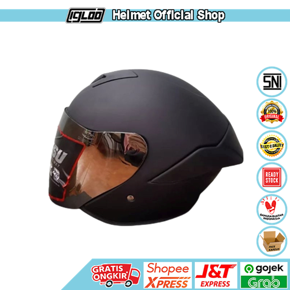 Half Face Helmet JITSU KAIROS Black Matte Helmet/ SNI Helmet/ | Shopee ...