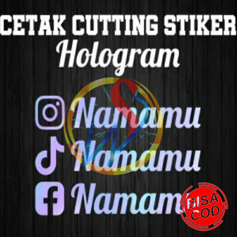 MINIMAL Sticker cutting viral CUSTOM Name SOSMED Motorcycle Car ...