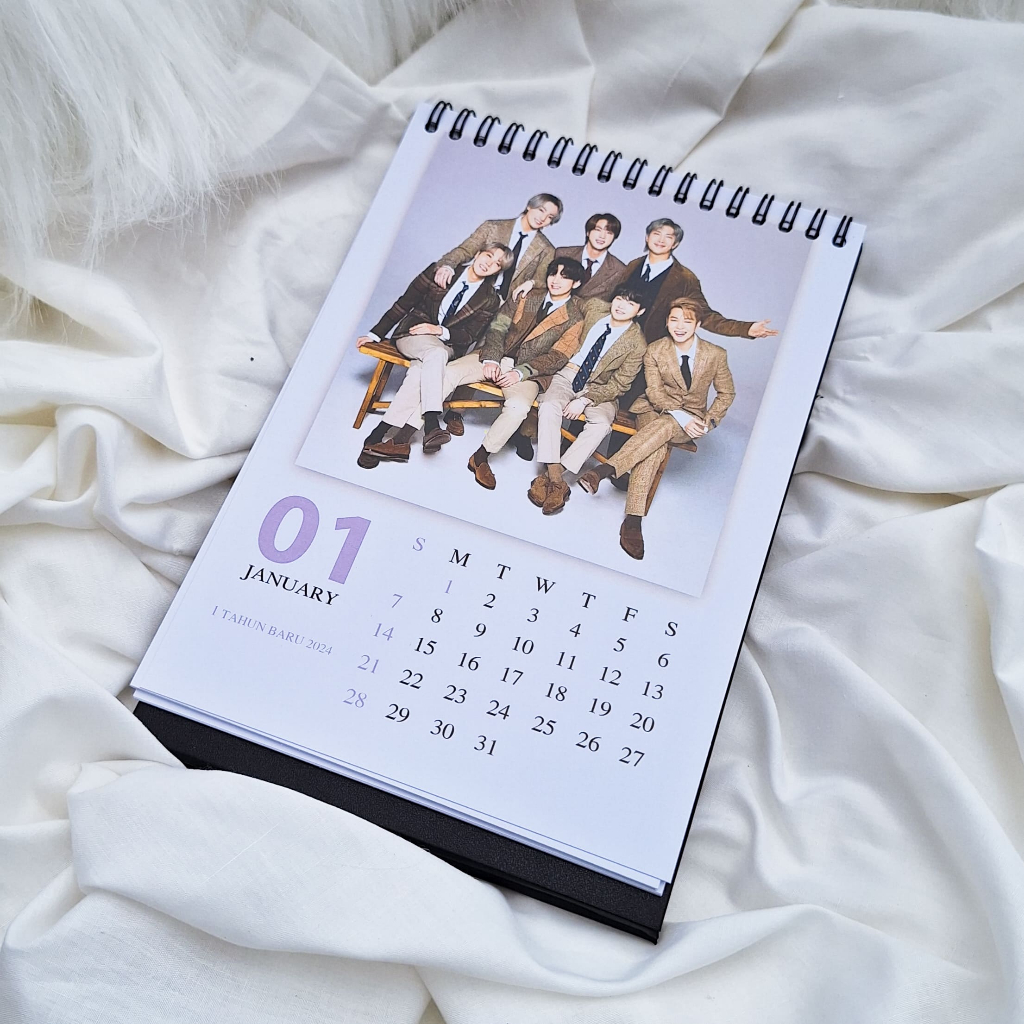 Bts 02 Kpop 2024 2025 Aesthetic Premium Quality Spiral Desk Calendar ...
