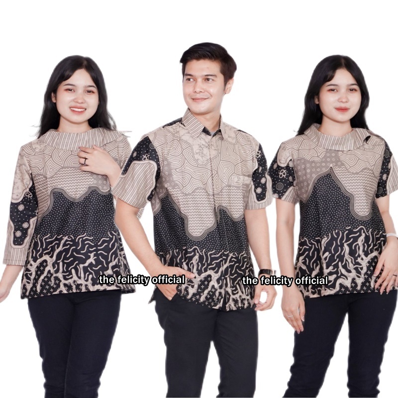 KEMEJA Felicitybatik - Batik Blouse Top Modern CoupleWanita Men's Batik ...