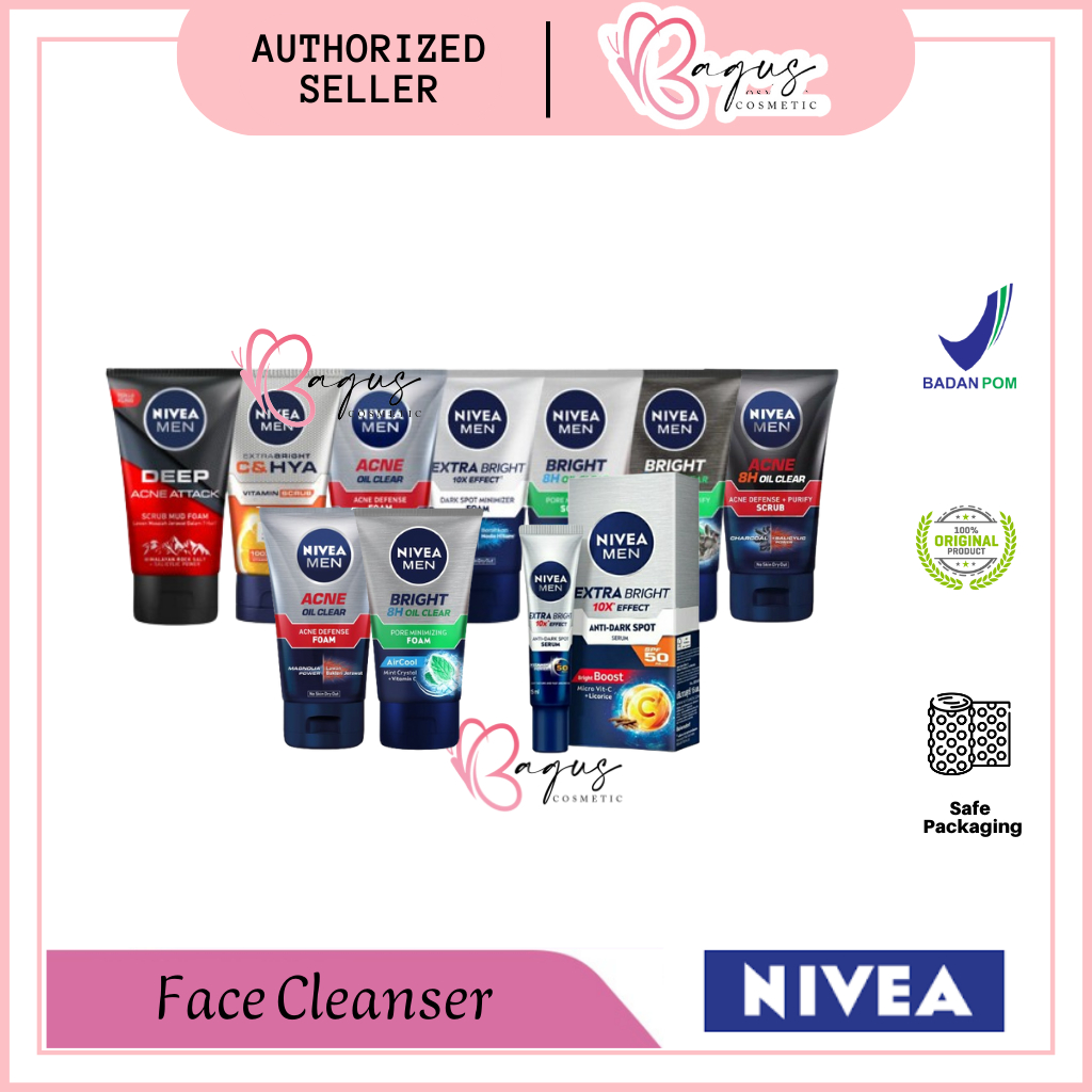 Nice NIVEA MEN Facial Cleanser 100ml | 50ml | Face Wash | Facial Foam ...