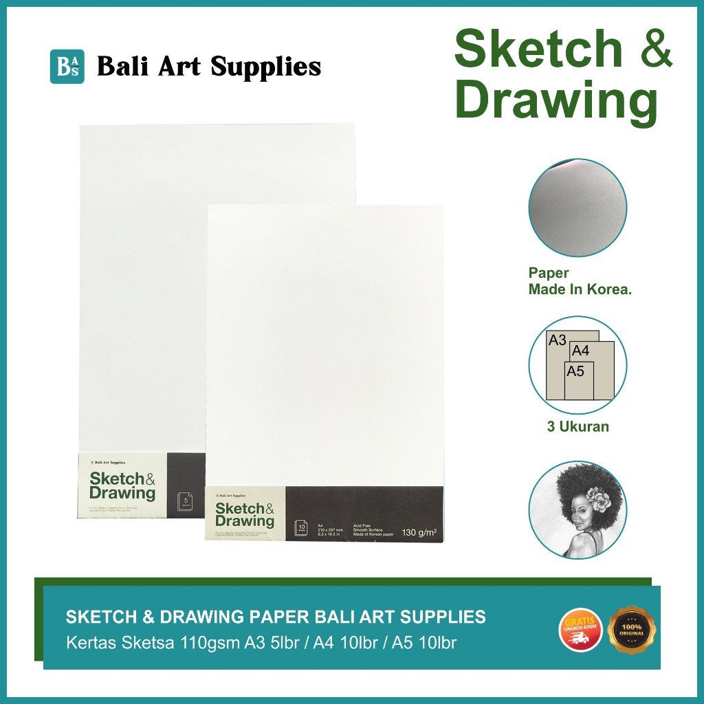 Bali Art Supplies - sketch & Drawing Paper - 110gsm sketch Paper A3/A4 ...