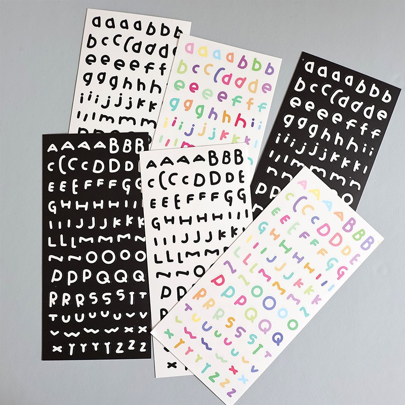 Eeghrerr 1Pc Cartoon Laser Letter Sticker/Cute Alphabet Sticker Album ...