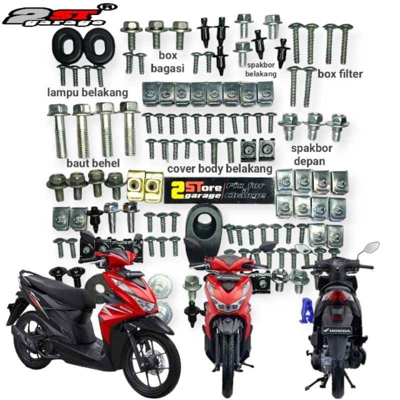 Full Body Bolt Full Set Honda New BeAT Deluxe/Bolt Fullbody Honda BeAT ...
