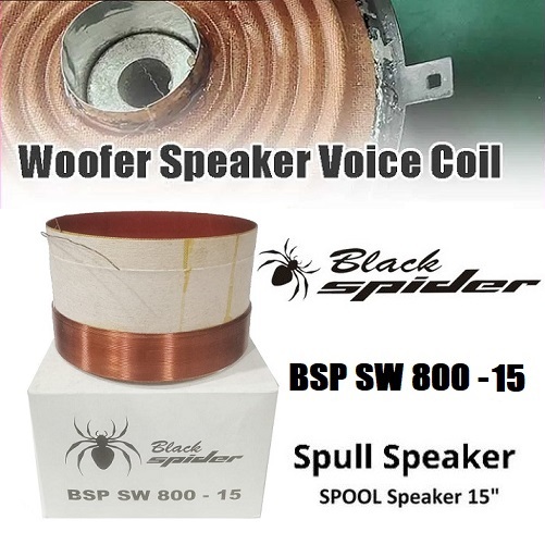 Spool Spool Voice Coil Speaker 15 inch Black Spider BS SW 800 15 100mm ...