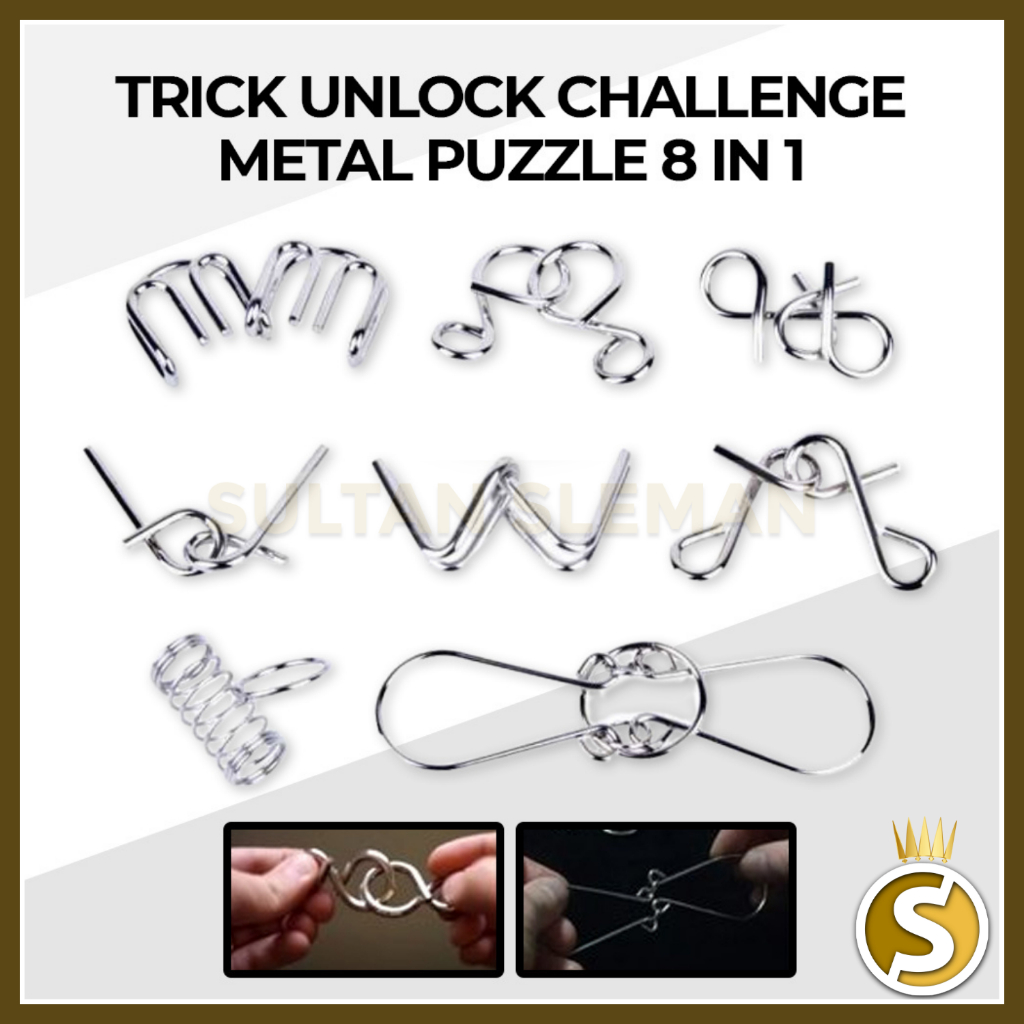 Metal puzzle Toys/Set Of 8pc Educational Toys Iron puzzle Set Brain ...