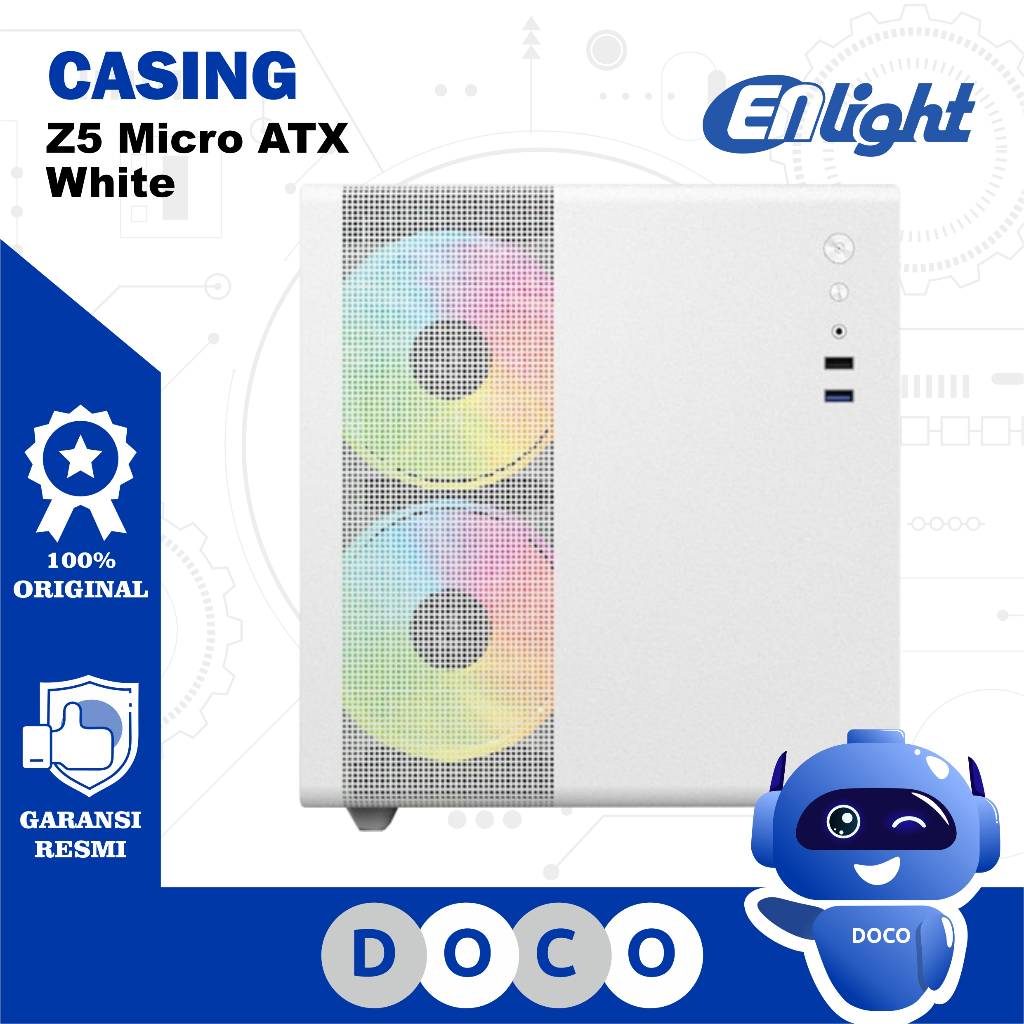 Enlight Casing Z5 Micro ATX Gaming Case White PC Computer | Shopee ...