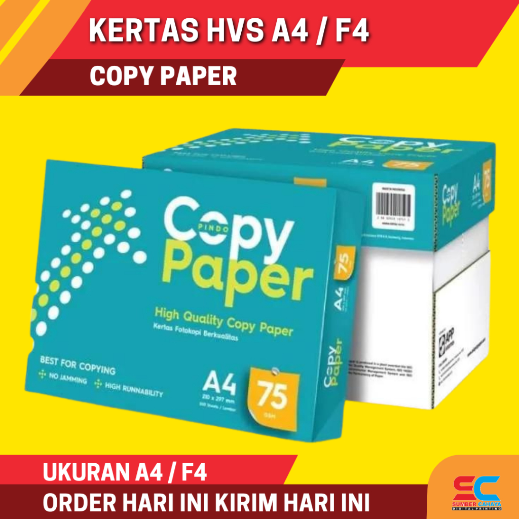 PUTIH Hvs PAPER SIZE A4 OR F4 / 1 RIM PHOTOCOPY PAPER CONTENTS 500 ...