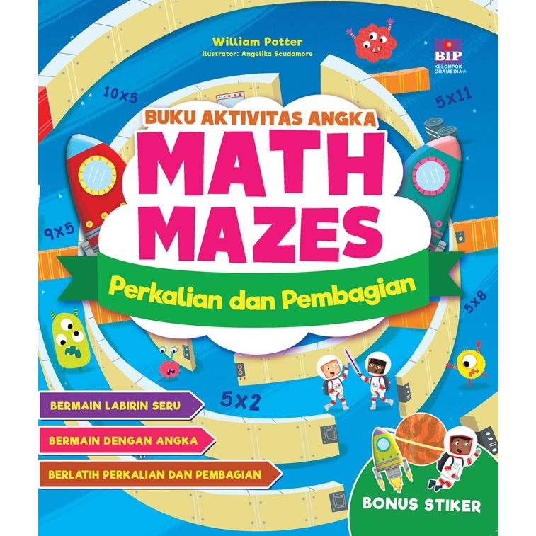 Math MAZE Numbers Activity Book Multiplication And Division by ...