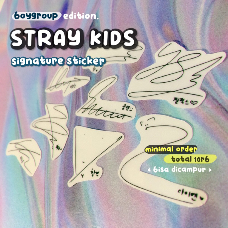 Straykids signature sticker transparent sticker sign kpop boygroup idol ...