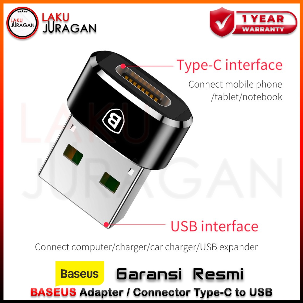 Baseus Adapter Type-C Female to USB Male Converter Connector OTG ...