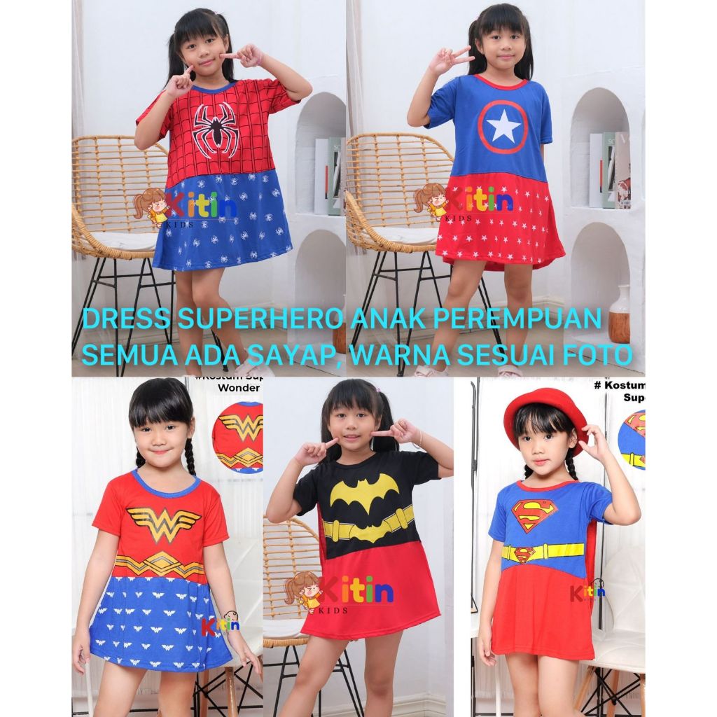 Superhero Costume For Girls Wonder Woman/Supergirl/Captain America ...