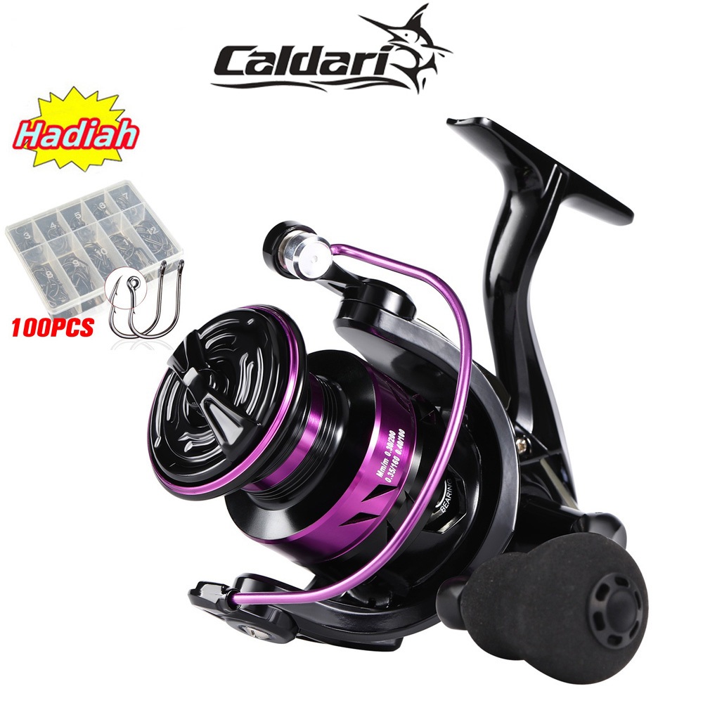 2025 NEW Spinning Fishing Reel Aluminum Spool 5.2:1 Ratio Gear 1000-4000 Model dengan Eva Handle ...