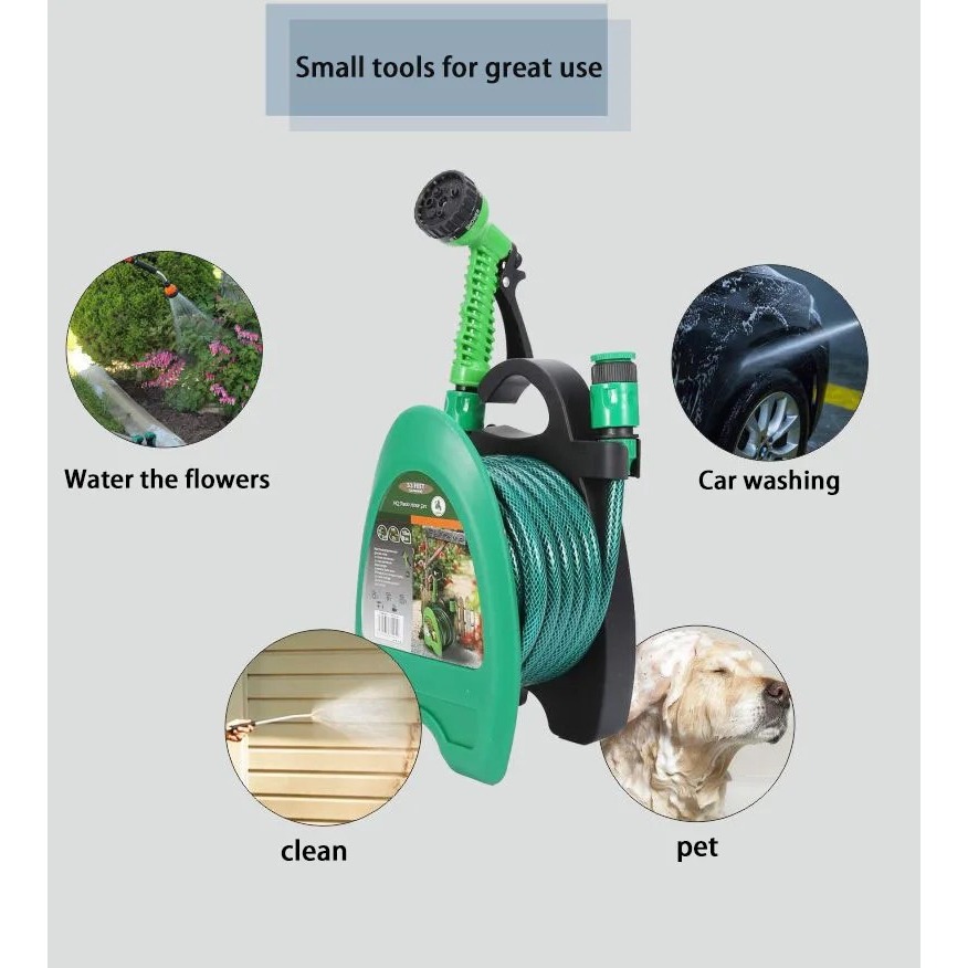 10M Water Hose with Portable Reel Portable Garden Hose Portable Roll-Up ...