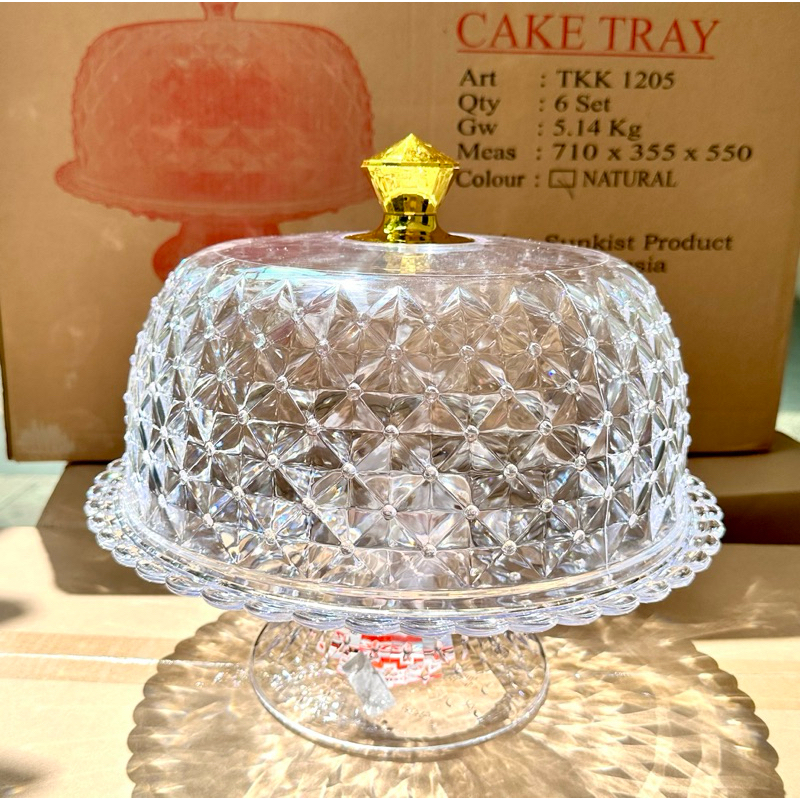 Beautiful clear acrylic round cake tray cake plate holder with lid ...