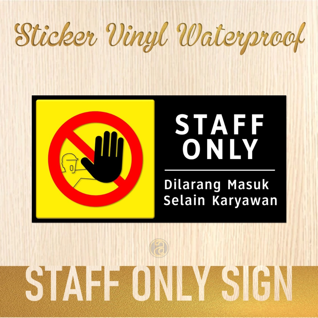 Vinyl Sticker 15x30 cm Safety Sign K3 Warning Sticker Staff Only No ...