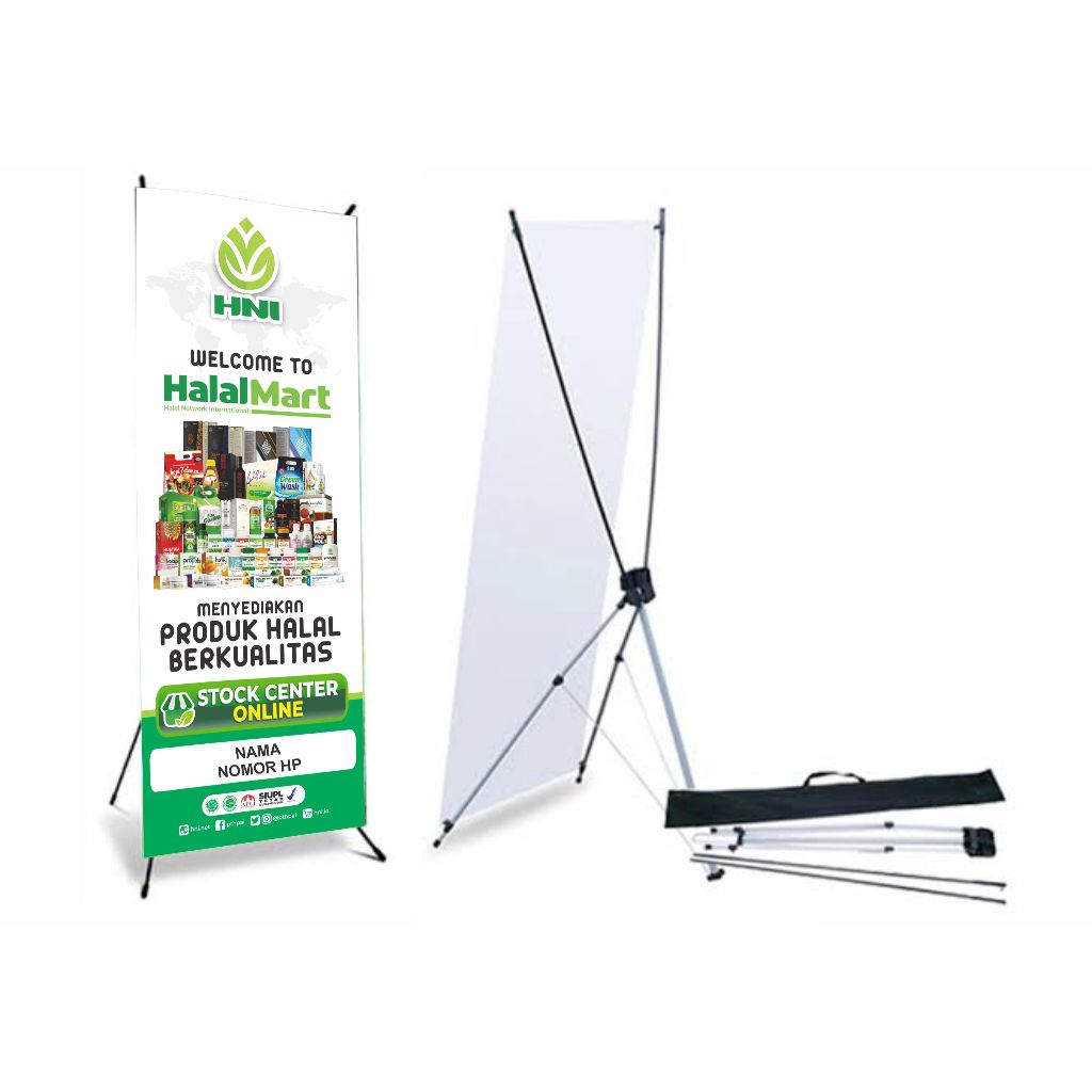 (FREE LEGS) X BANNER HNI STANDING BANNER/ HALALMART UK/. 60X160CM, PLUS ...