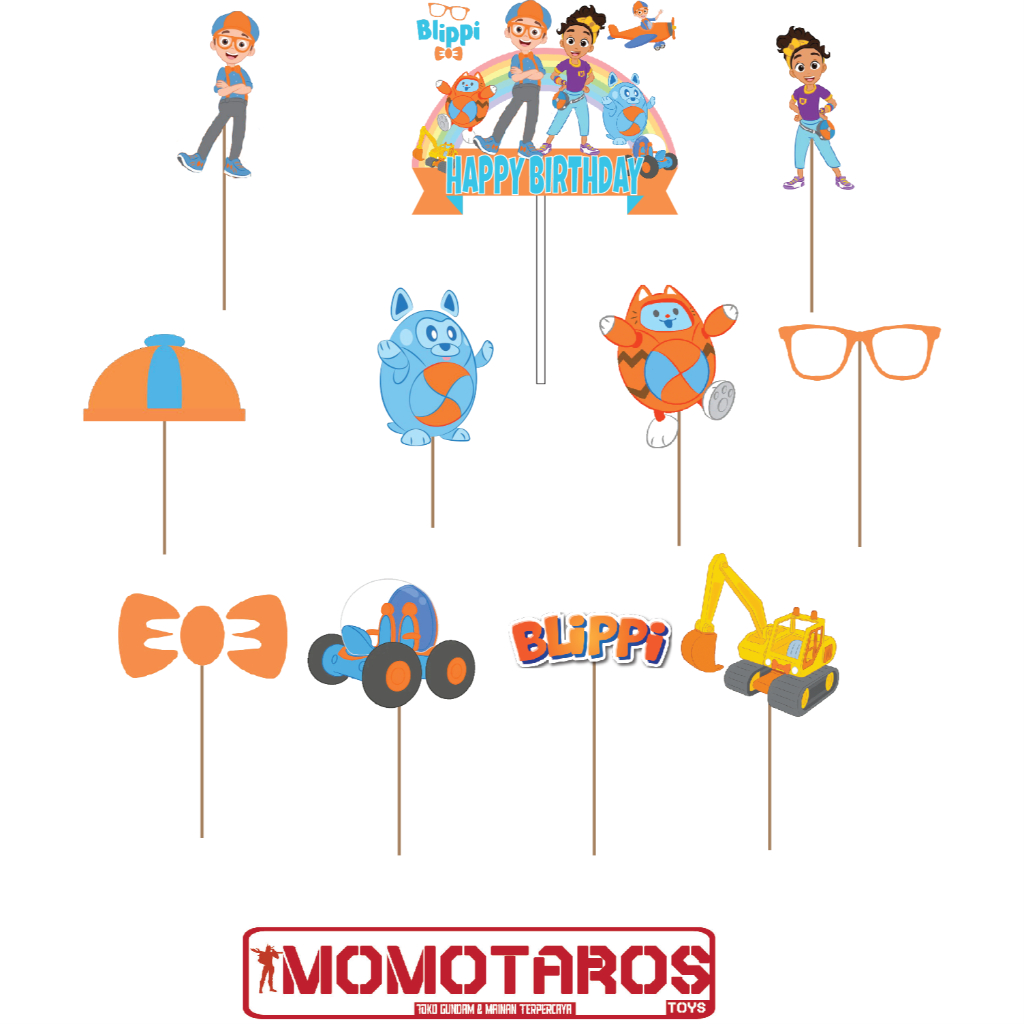 Blippi Cartoon cake Topper contains 11 pcs | Shopee Singapore