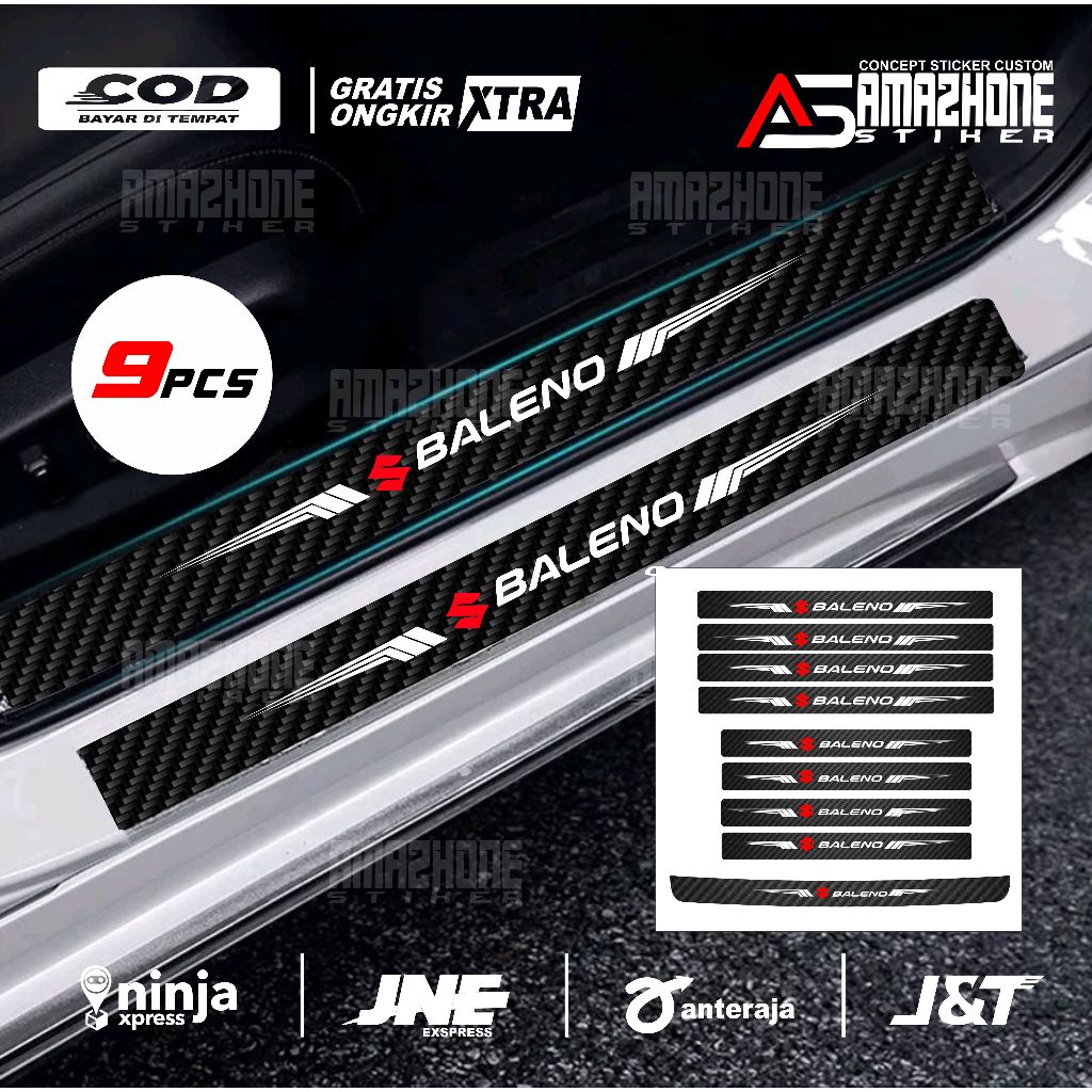 9pcs carbon stickers for suzuki baleno cars cutting stickers to protect ...
