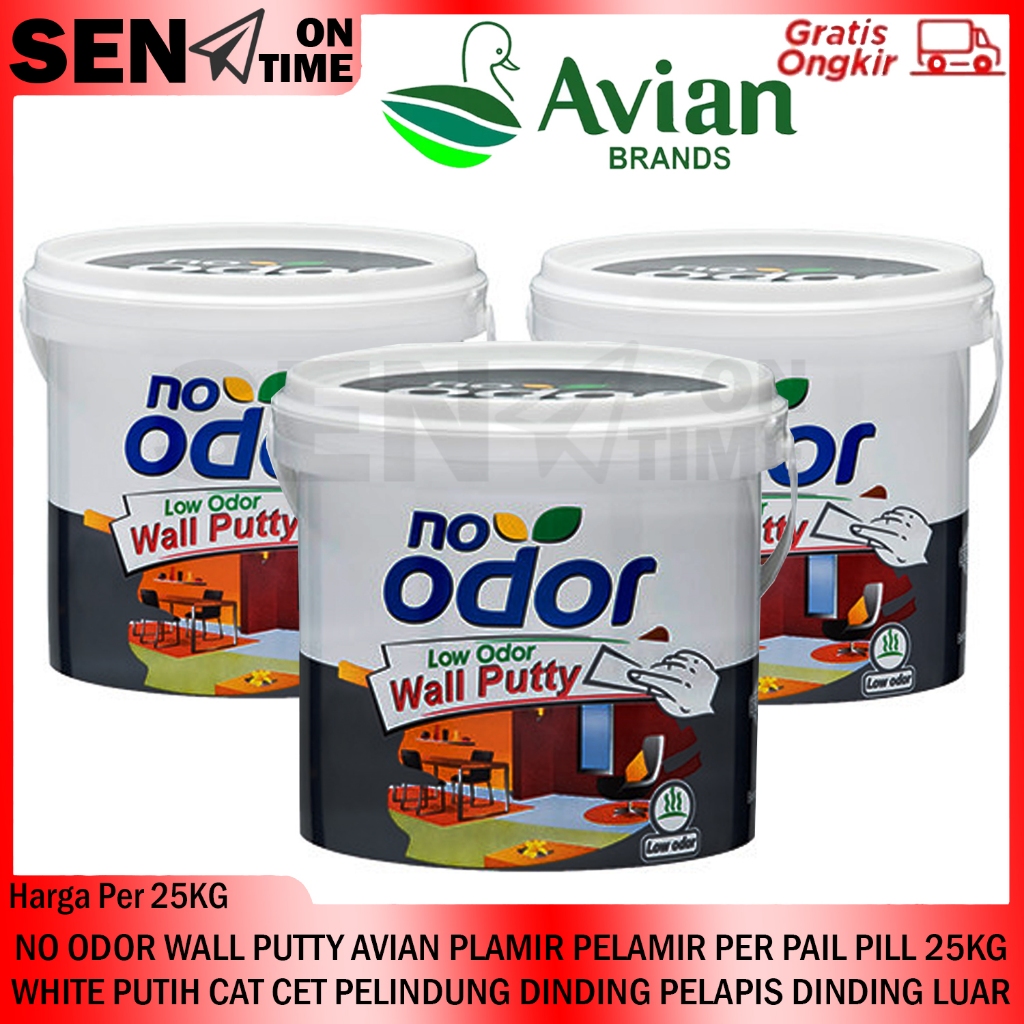 PLAMIR PELAMIR NO ODOR WALL PUTTY AVIAN PER PAIL PILL 25KG WHITE WHITE ...