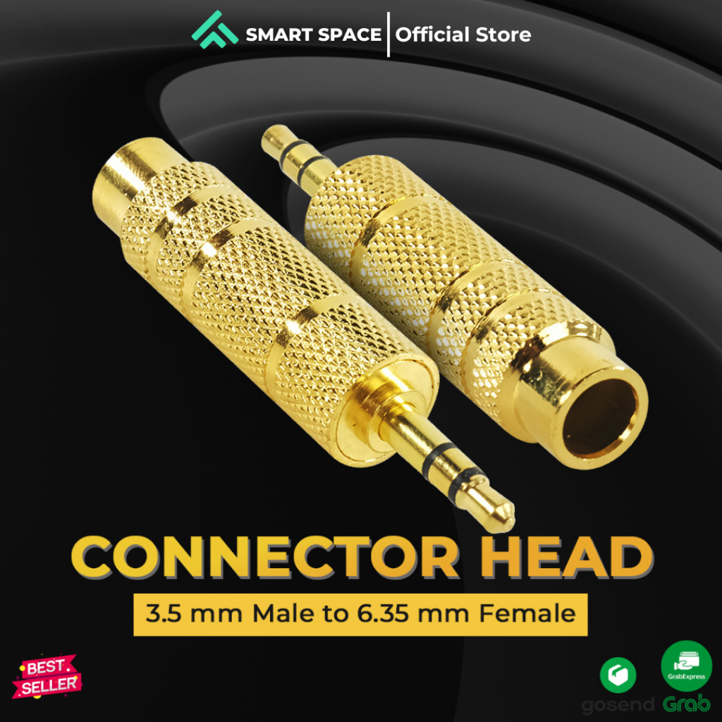 [SPCE] Rconnect AUX Plug Head 3.5mm Male to 6.35mm Female Connector ...