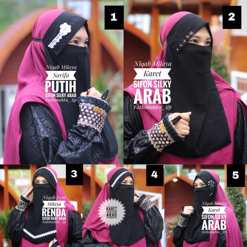 HITAM Niqab Milaya Couple Mother and Child Veil/Most Complete Siffon ...