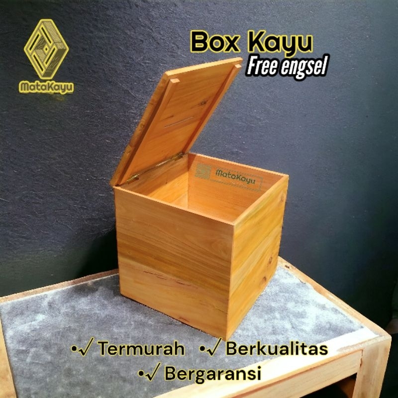 Wooden box 40x40 x 40-50 cm wooden crate lid box multi-purpose storage ...