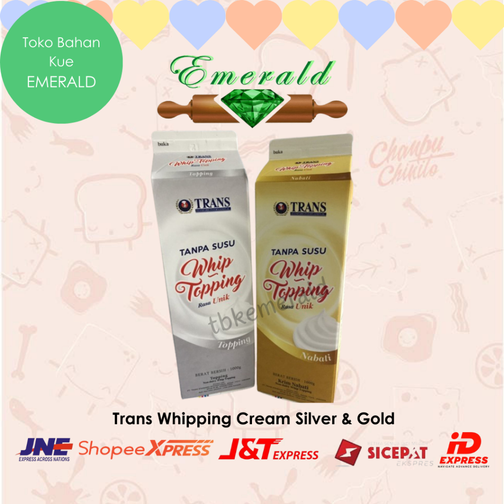 Trans Whipped Cream/Whipped Cream Non Dairy Silver & Gold 1000 Gr ...